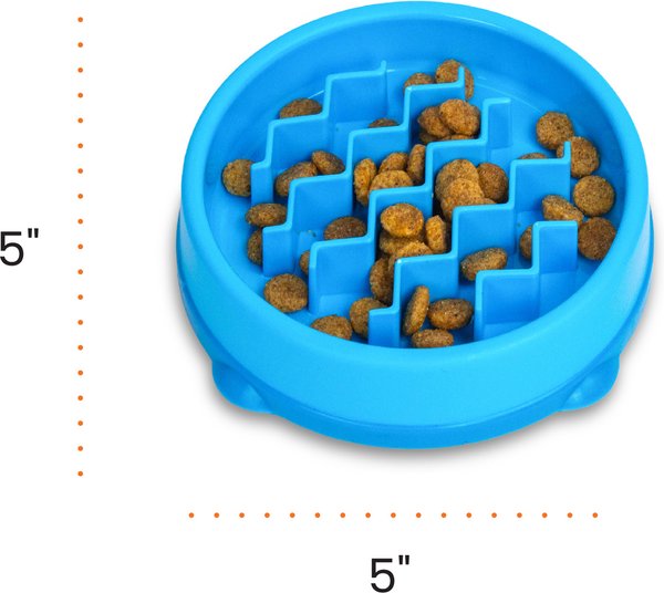 CATSTAGES Kitty Slow Feeder, Blue, 0.75 cup - Chewy.com
