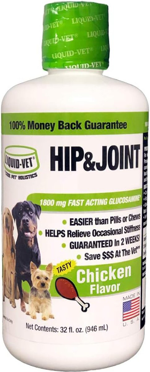 LIQUID-VET Hip & Joint Support Chicken Flavored Liquid Joint Supplement ...
