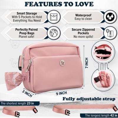 PUPPINGTON 3-in-1 Crossbody Dog Walking Bag & Treat Pouch with Matching ...