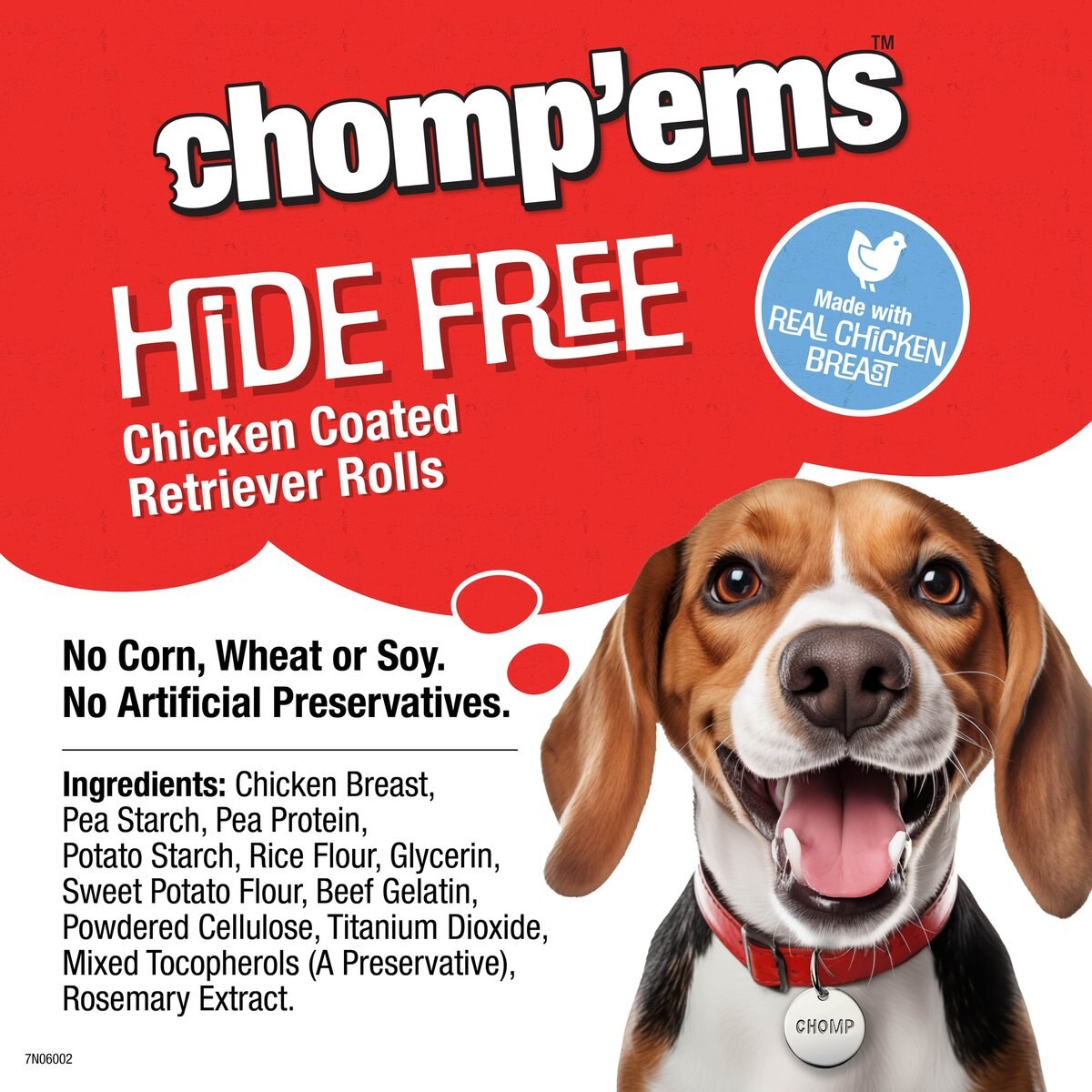 Out of Stock - CHOMP'EMS 7"Hide-Free Chicken Rolls Dog Treats, 2 count ...