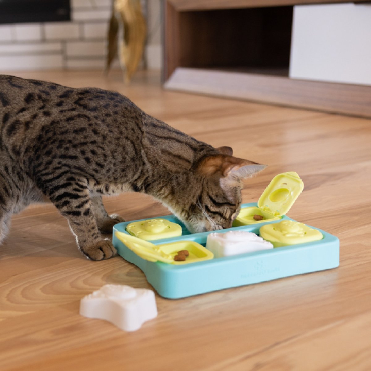 CATSTAGES Kitty Cube Cat Treat Puzzle Toy, Blue - Chewy.com