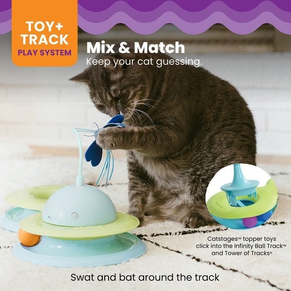 CATSTAGES Infinity Ball Track Including One Light-Up Ball, Figure-8 ...