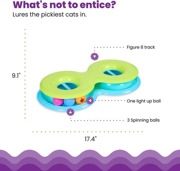 CATSTAGES Infinity Ball Track Including One Light-Up Ball, Figure-8 ...