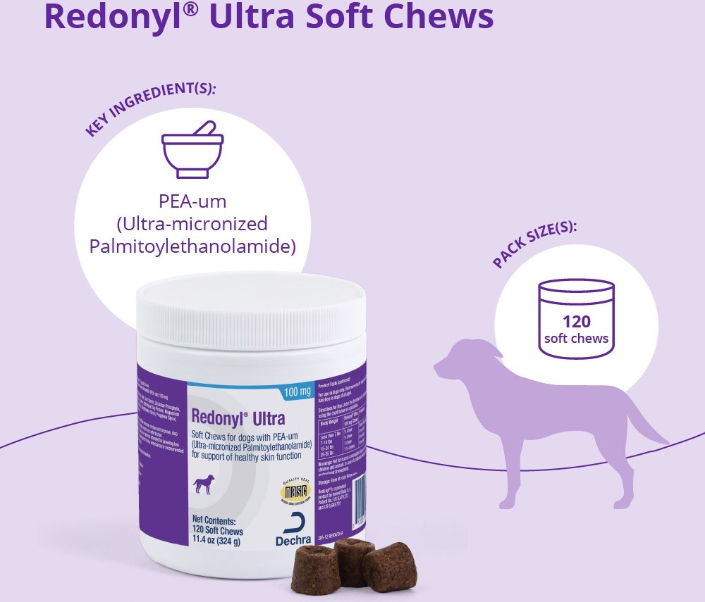 REDONYL Ultra Soft Chews Allergy Supplement for Dogs, 100-mg, 120 count ...
