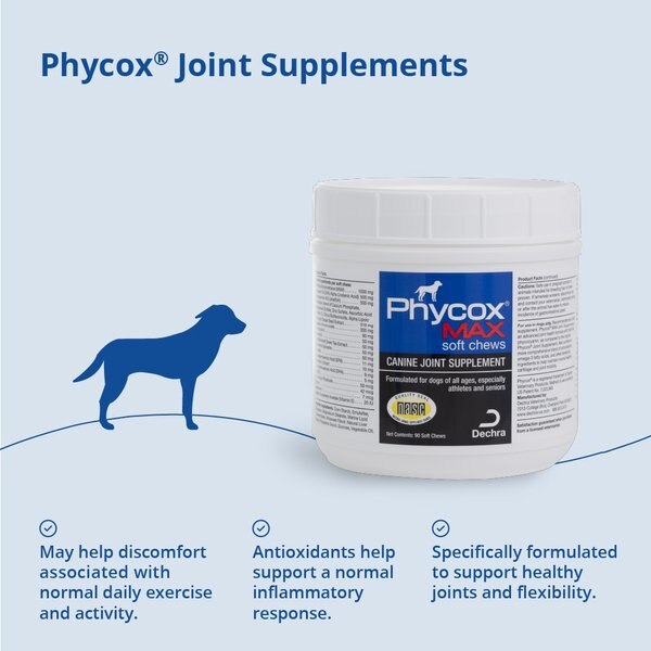 PHYCOX MAX Soft Chews Joint Supplement for Dogs, 90 count - Chewy.com