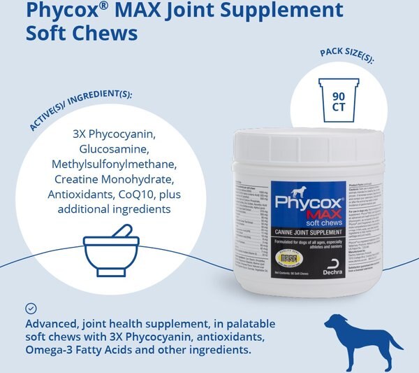 PHYCOX MAX Soft Chews Joint Supplement for Dogs, 90 count - Chewy.com