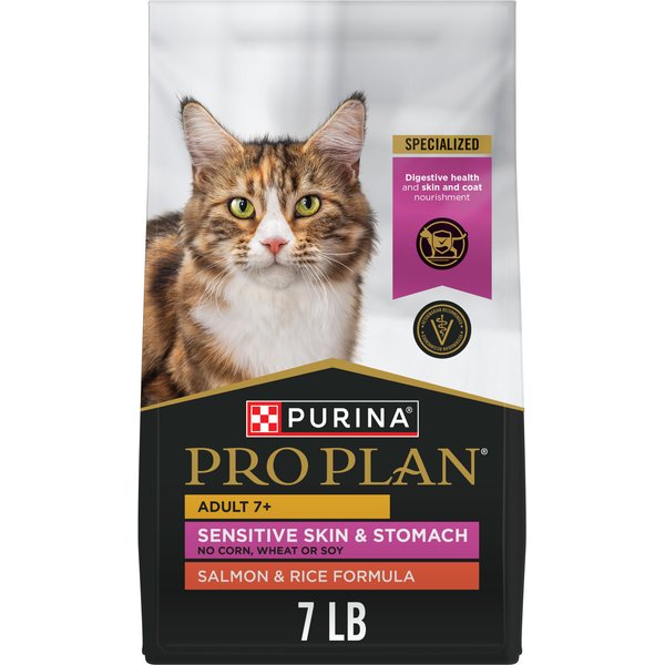 PURINA PRO PLAN Senior Sensitive Skin & Stomach Salmon & Rice Formula ...
