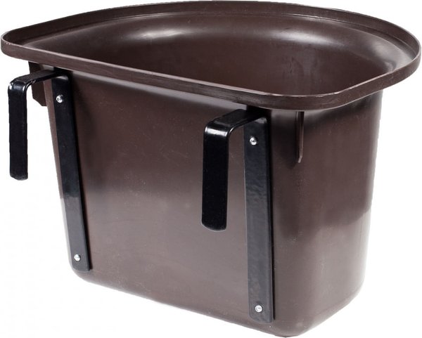 HORZE Flat Back Horse Feed Bucket, Dark Brown - Chewy.com