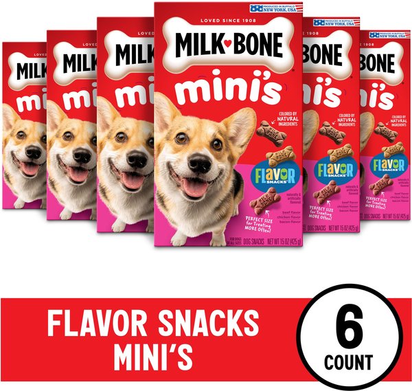 MILK-BONE Mini's Flavor Snacks Beef, Chicken & Bacon Flavored Biscuit ...