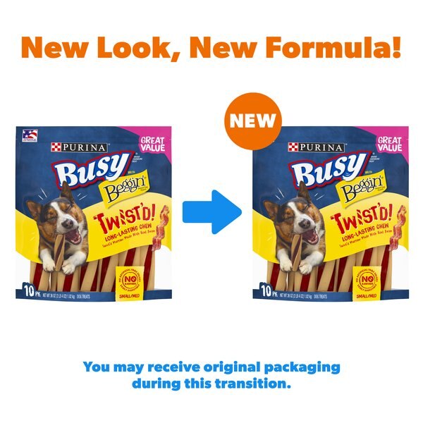 BUSY BONE with Beggin' Twist'd! Long-Lasting Small/Medium Dog Treats ...