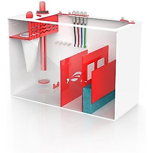PRO CLEAR AQUATIC SYSTEMS Redflex Reef Sump 100, Red & White, 23.5 x 10 ...