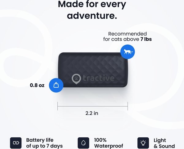 TRACTIVE Smart Cat GPS Tracker & Wellness Monitor with Breakaway Cat ...