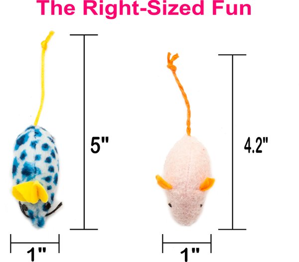 FASHION'S TALK Mouse 32 Piece Assorted Soft Plush Catnip Mice Cat Toys - Chewy.com