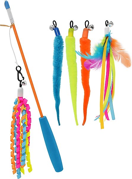 MULTIPET Cat Wand, Multicolor, 19-in - Chewy.com