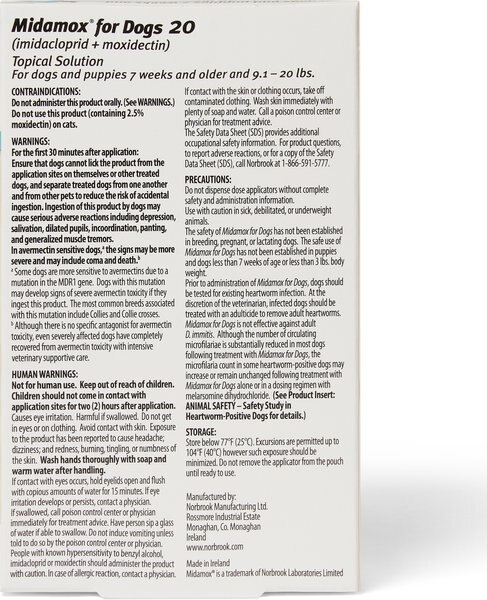 MIDAMOX Topical Solution for Dogs, 9.1-20 lbs, (Teal Box) - Easy ...