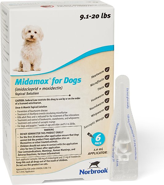 MIDAMOX Topical Solution for Dogs, 9.1-20 lbs, (Teal Box) - Easy ...