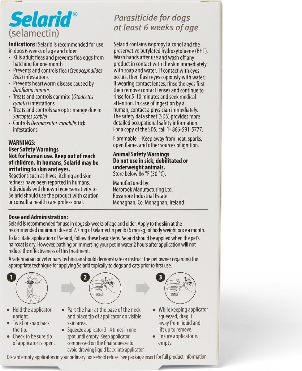 SELARID Topical Solution for Dogs, 40.1-85 lbs, (Teal Box) - Easy ...