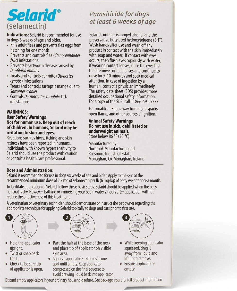 SELARID Topical Solution for Dogs, 40.1-85 lbs, (Teal Box) - Easy ...