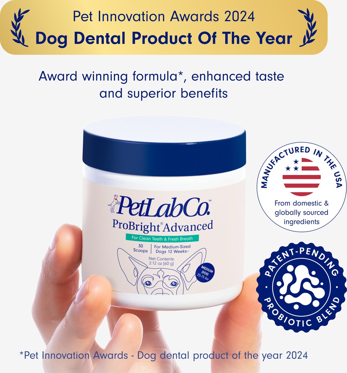 PETLAB CO. ProBright Advanced Chicken Flavored Powder Dental Supplement ...