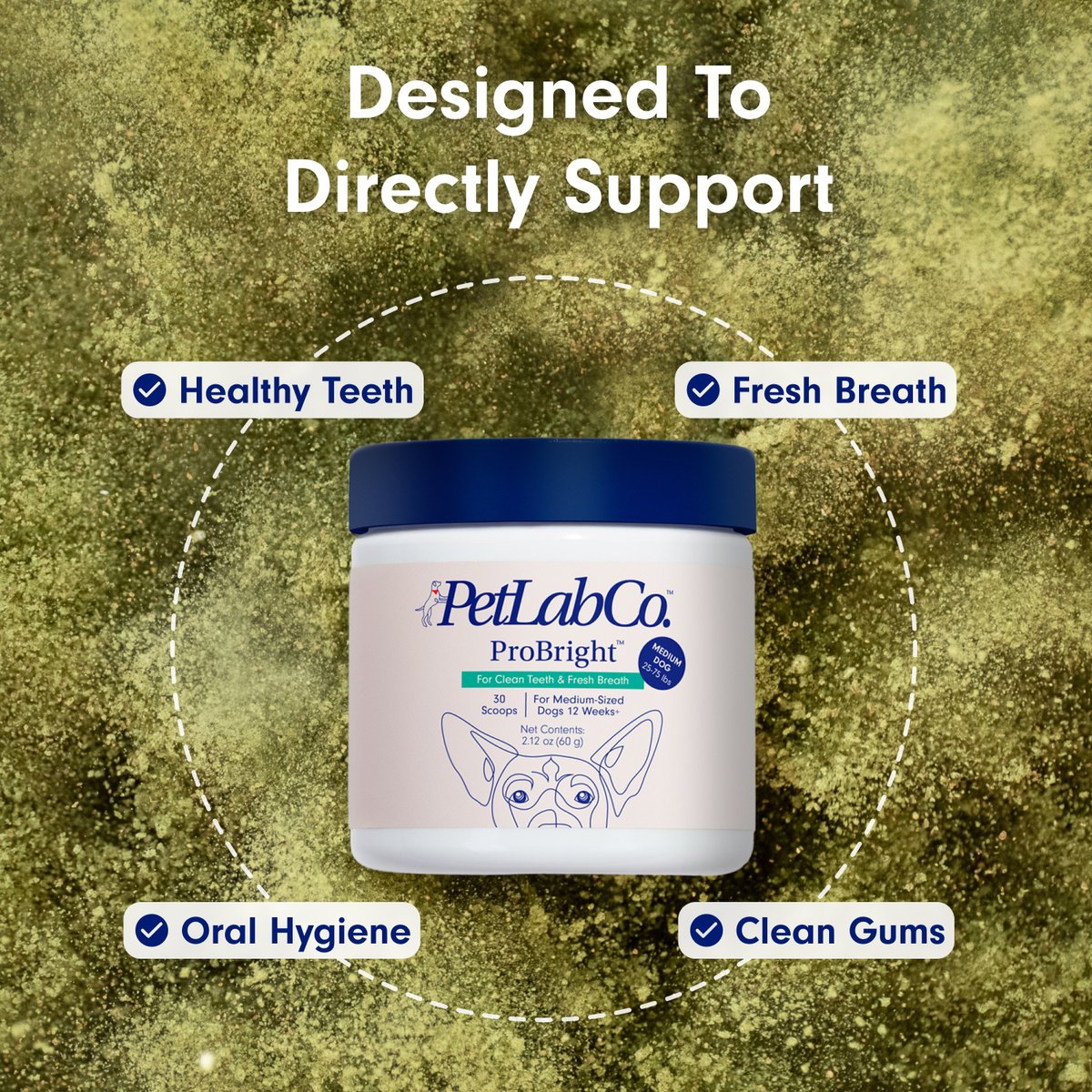 PETLAB CO. ProBright Dog Dental Powder for Large Dogs - Chewy.com