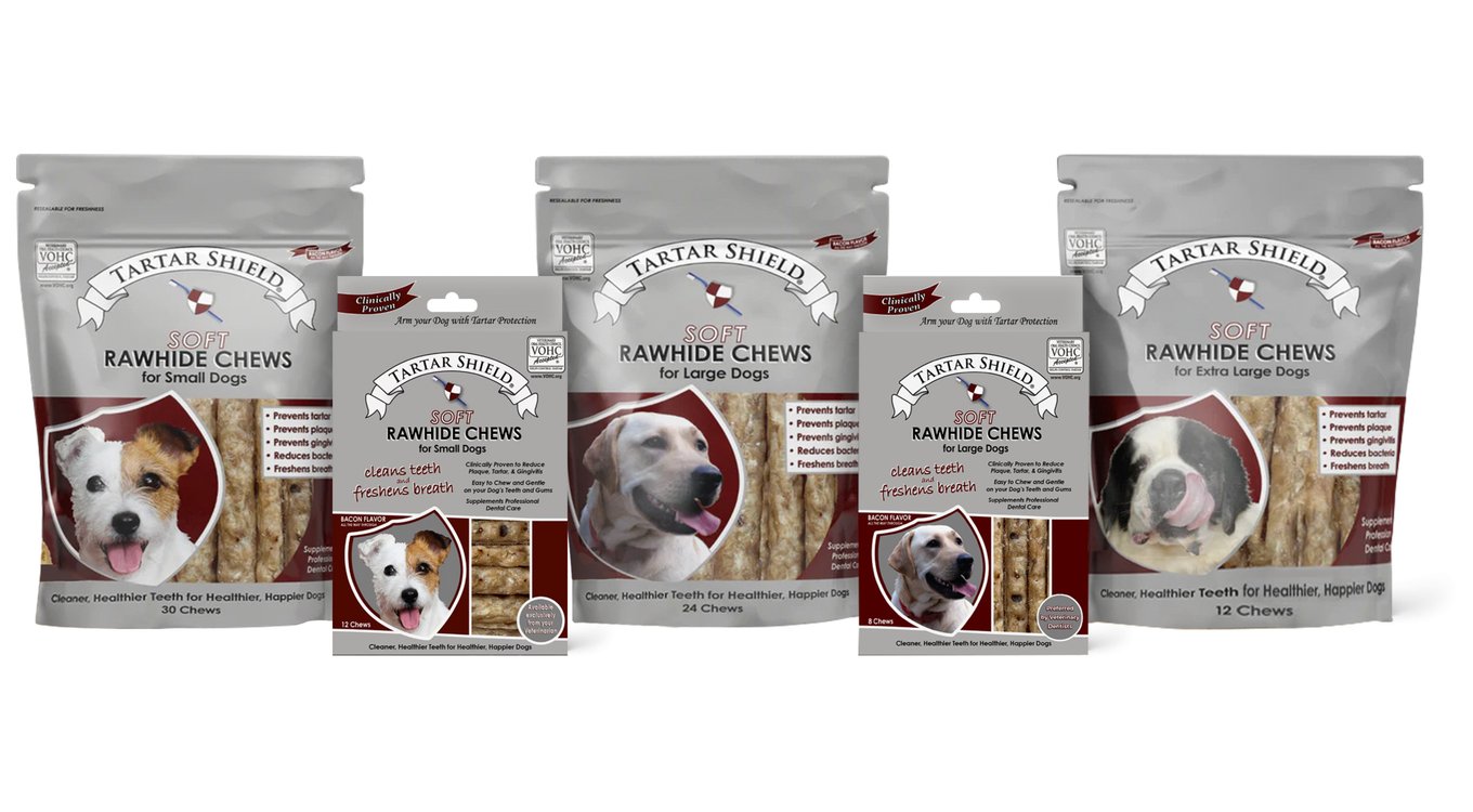 TARTAR SHIELD Soft Rawhide Chews Daily Dental Dog Treat, Large, 8 count ...