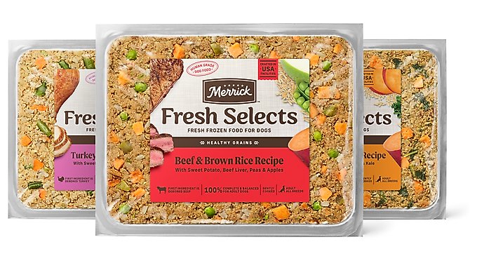 MERRICK Fresh Selects Frozen Beef & Brown Rice Dog Food, 18-oz pouch ...