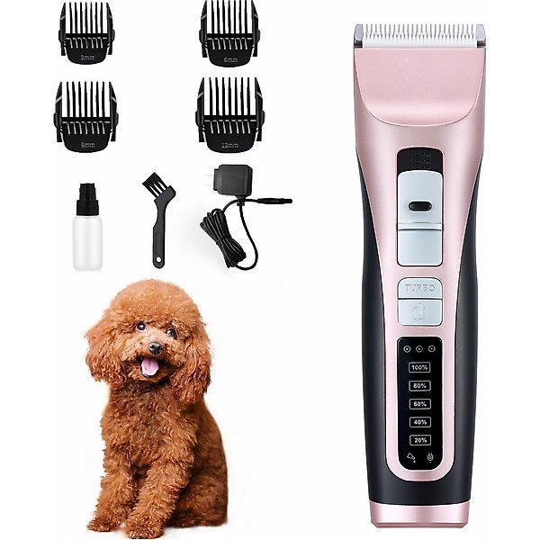PATPET 3-Speed Cordless Dog & Cat Hair Grooming Clipper Kit, Rose Gold ...