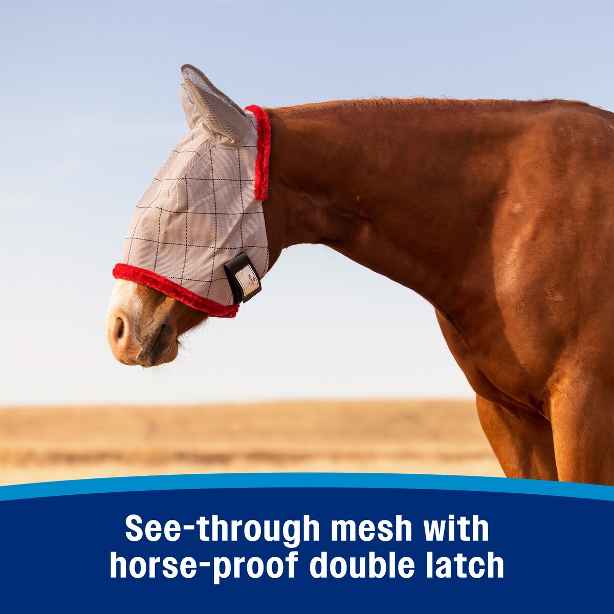 FARNAM SuperMask II Horse Fly Mask with Covered Ears, Assorted, Small ...