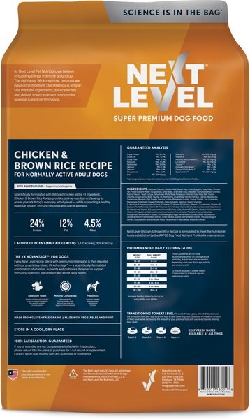 NEXT LEVEL SUPER PREMIUM PET FOOD Chicken & Brown Rice Recipe Dry Dog ...
