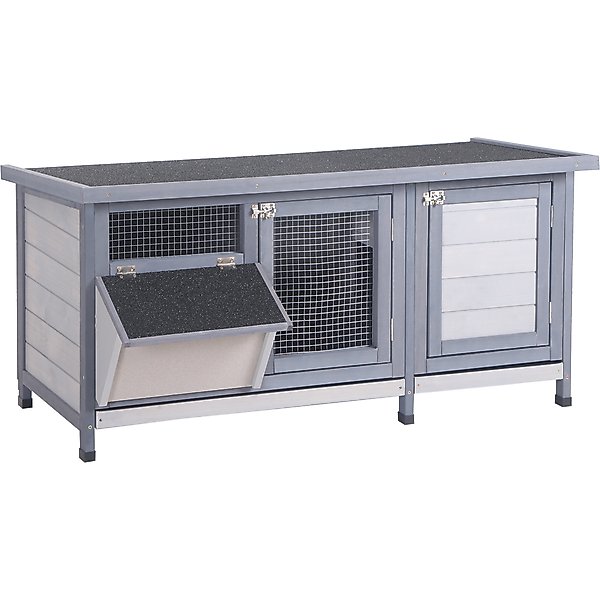 TRIXIE Natura Rabbit Hutch with Sloped Roof, Glazed Pine, Medium ...