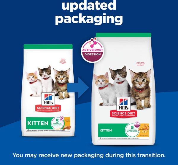 HILL'S SCIENCE DIET Kitten Healthy Development Chicken Recipe Dry Cat ...