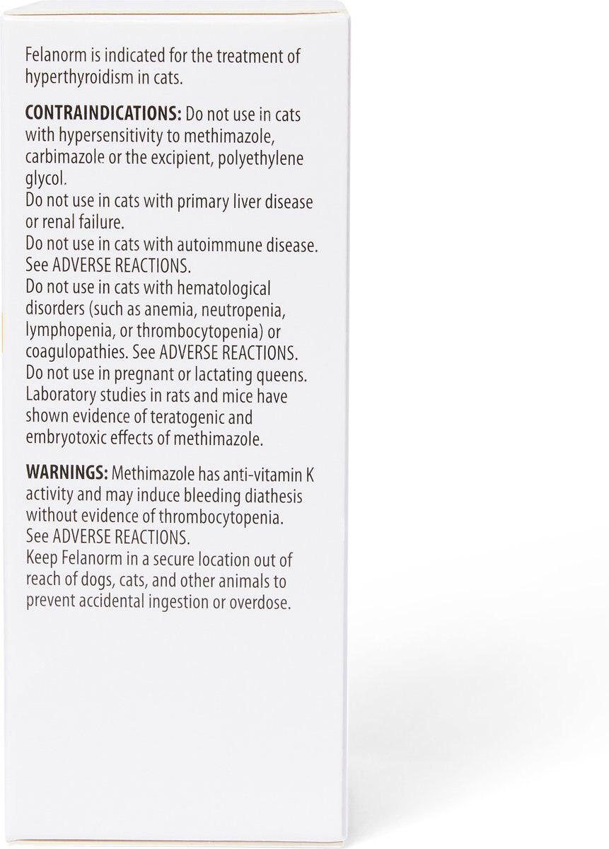 FELANORM (Methimazole) Oral Solution for Cats, 5 mg/mL, 100 mL - Easy ...