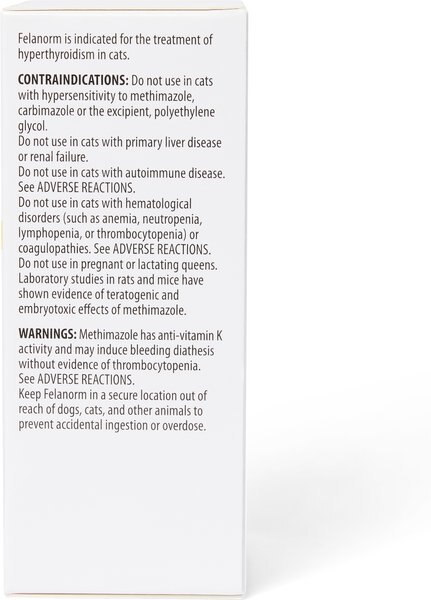FELANORM (Methimazole) Oral Solution for Cats, 5 mg/mL, 100 mL - Easy ...