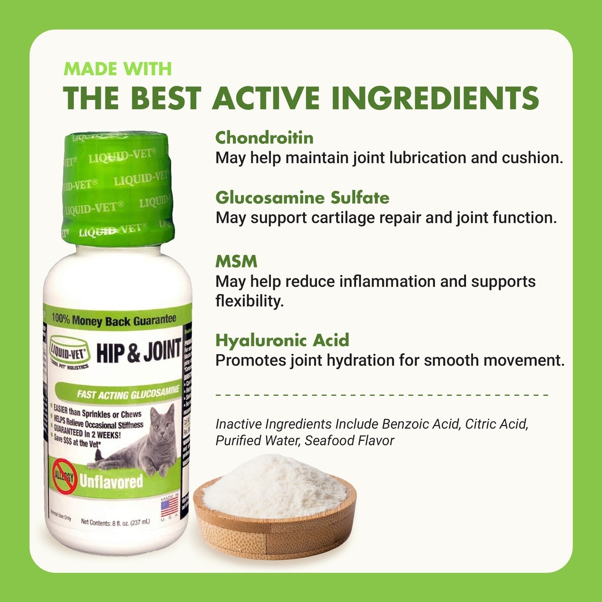LIQUID-VET Hip & Joint Support Allergy-Friendly Unflavored Cat ...