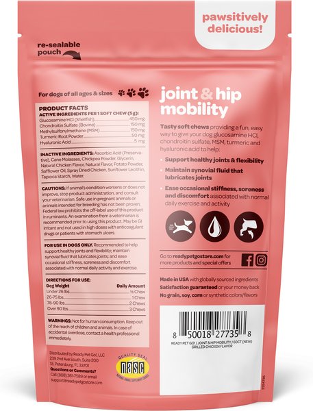 READY PET GO Joint & Hip Dog Supplement, 60 count - Chewy.com