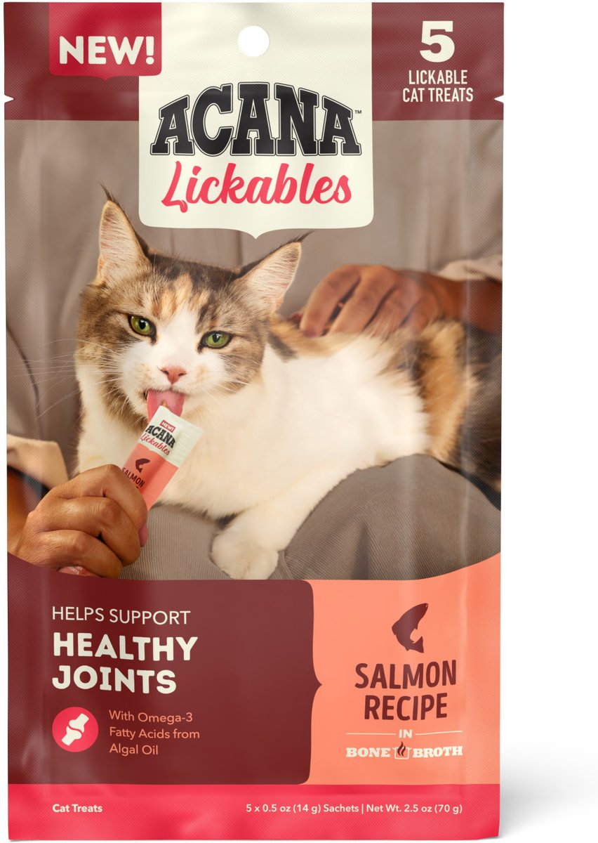 ACANA Salmon Lickables Cat Treats, 2.5-oz pouch, 5 count - Chewy.com