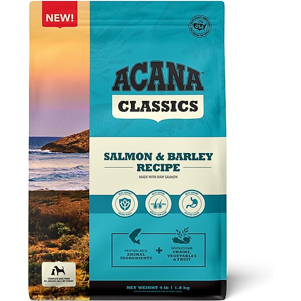 ACANA Classics Salmon & Barley Dry Dog Food, 4-lb bag - Chewy.com