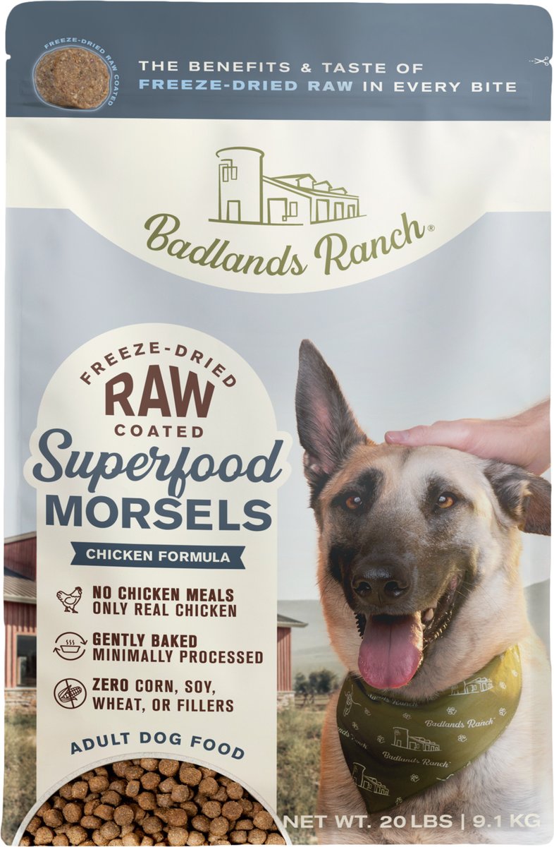 BADLANDS RANCH Superfood Complete Raw Coated Morsels Chicken Dry Dog ...