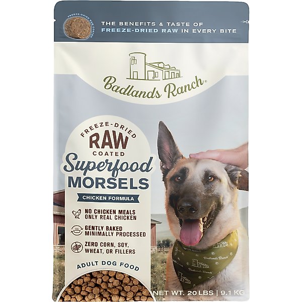 BADLANDS RANCH Superfood Complete Raw Coated Morsels Chicken Dry Dog ...