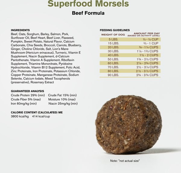 BADLANDS RANCH Superfood Complete Raw Coated Morsels Beef Dry Dog Food ...