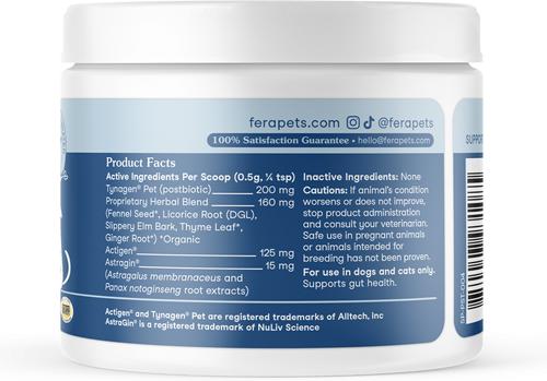 FERA PETS Postbiotics Plus Powder Digestive Aid Supplement for Dogs ...