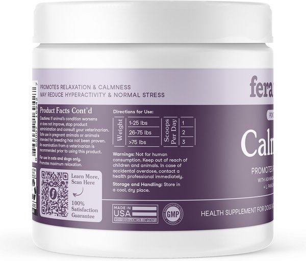 FERA PETS Calming Support Powder Supplement for Dogs & Cats, 2.5-oz jar ...