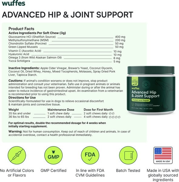 WUFFES 23-in-1 Multivitamin + Hip & Joint Supplement for Small & Medium ...