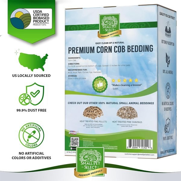SMALL PET SELECT 100% Natural Corn Cob Bedding for Small Pets, 12-lb ...