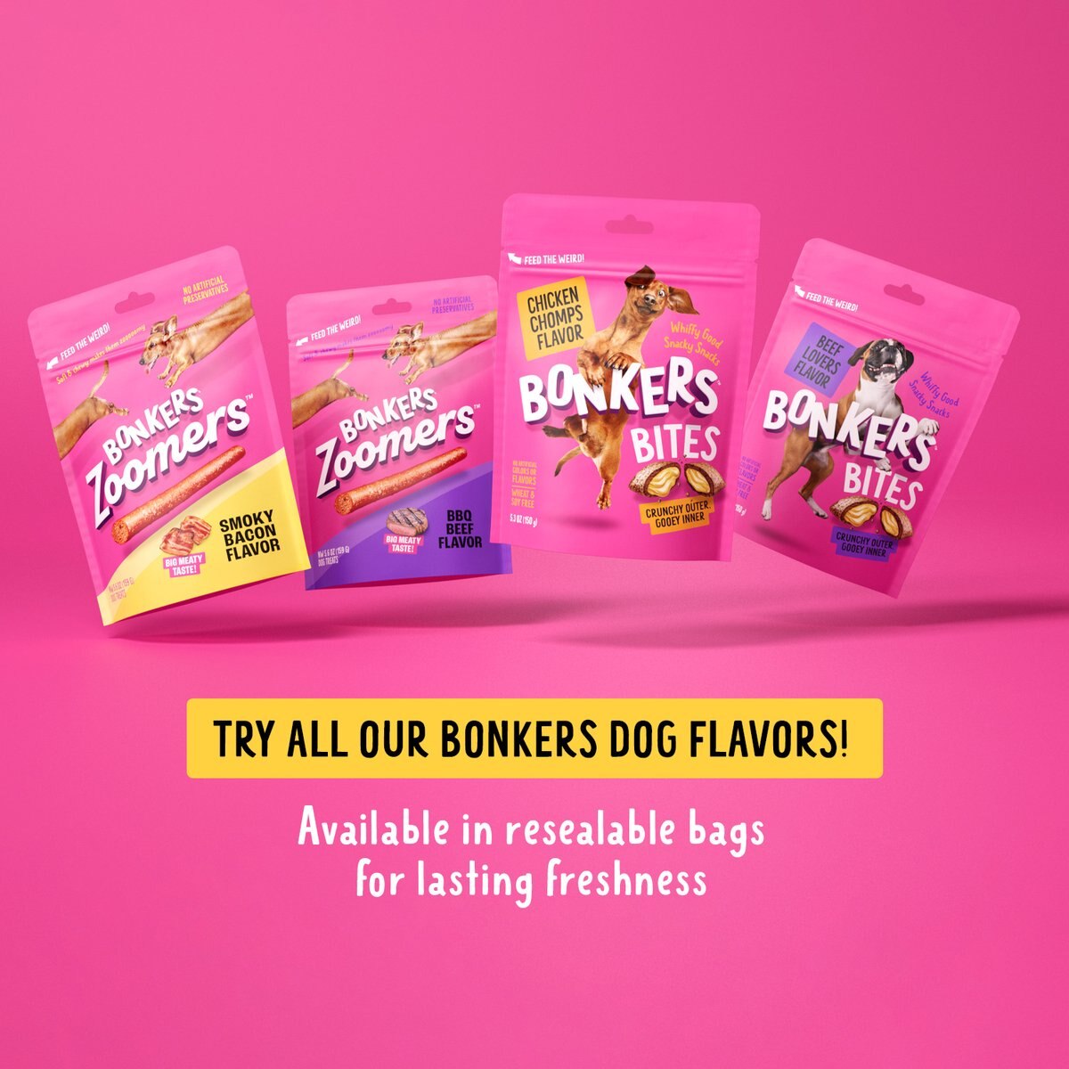 BONKERS Dog Zoomers Smoky Bacon Flavored Soft & Chewy Dog Treats, 5.6 ...