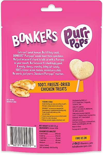 Out of Stock - BONKERS Purr Pops Grain-Free Chicky Licks Freeze-Dried ...