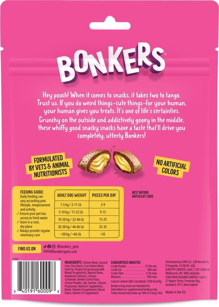 BONKERS Dog Bites Bacon Bitties Flavored Crunchy Dog Treats, 5.3-oz bag ...