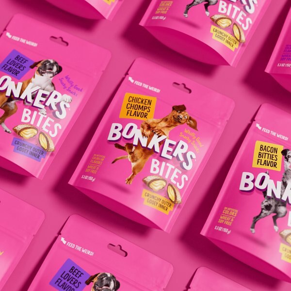 BONKERS Dog Bites Chicken Chomps Flavored Crunchy Dog Treats, 5.3-oz ...