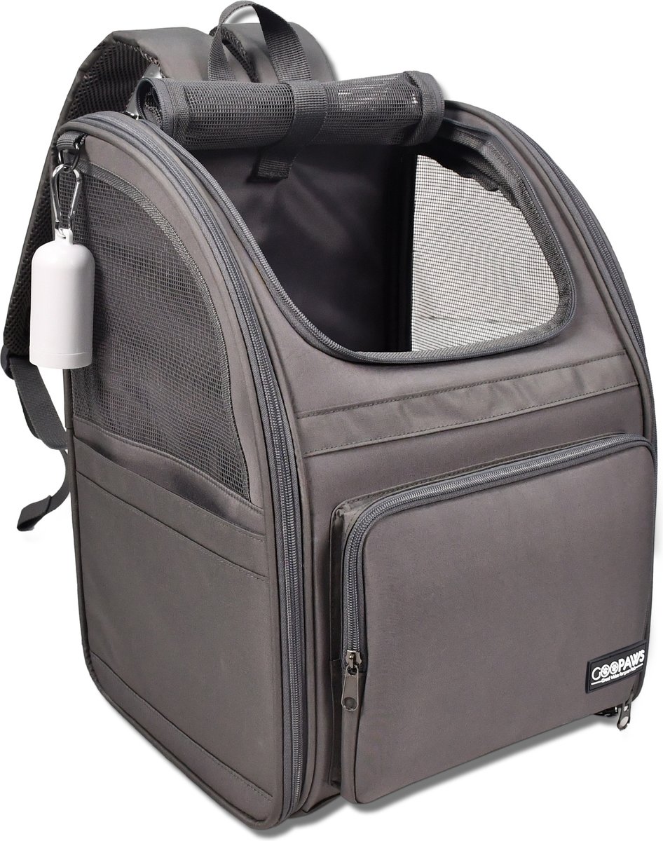 JESPET GOOPAWS Backpack Dog & Cat Carrier, Grey - Chewy.com