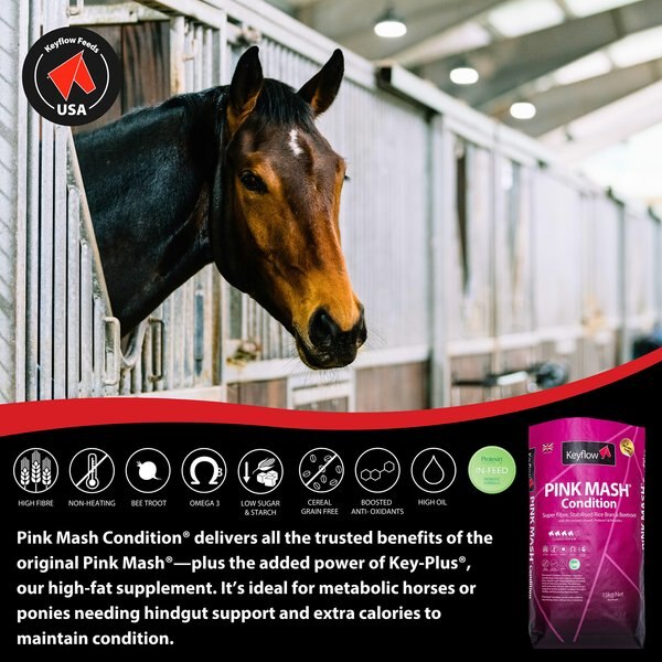 KEYFLOW USA Pink Mash Condition Low Sugar & Low Starch Horse Feed, 33 ...